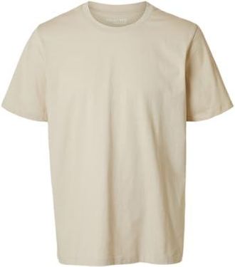 Selected Slhaspen SS O-Neck Tee Noos T-Shirt, Crème, XL