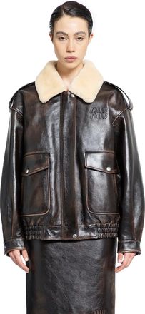 Miu Miu Nappa Leather Bomber Jacket