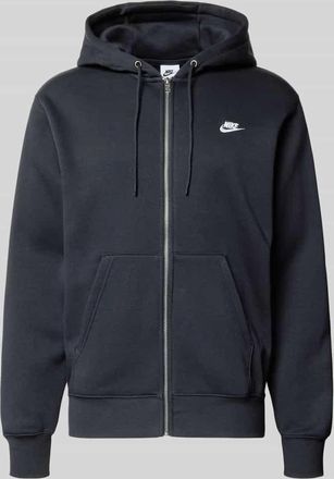 Nike Sweatjacke mit Label-Stitching und K&auml;nguru-Tasche