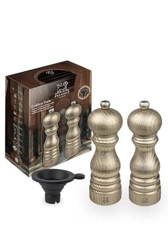 Peugeot Duo moulins &agrave; poivre et &agrave; sel 18 cm finition dor&eacute;e