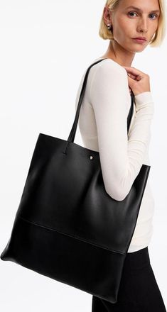 Arket Tragetasche Aus Leder -Schwarz