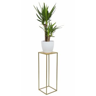 HowHomely Blumenst&auml;nder Metall Gold 70 cm Hoch - Solider und Robuster Blumenhocker Metall - Pflanzenst&auml;nder f&uuml;r die Dekoration in Wohnzimmer Schlafzimmer oder B
