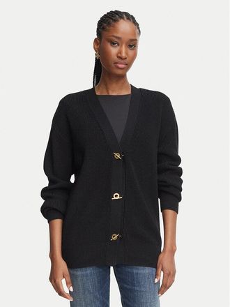 Elisabetta Franchi Strickjacke MK-01S-66E2-V400 Schwarz Regular Fit