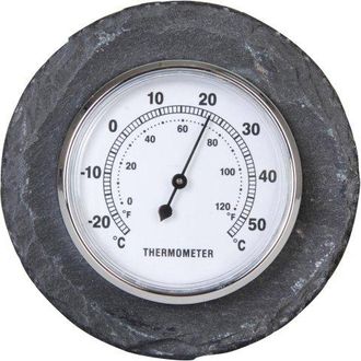 Esschert Design Schiefer Thermometer rund, schwarz, 10 x 4 x 10, LS226