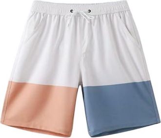 Generic HUIWDP Short de plage pour homme Style vacances Sport Cinq points Coupe ample Surf S&eacute;chage rapide avec doublure int&eacute;rieure, A18, 3XL