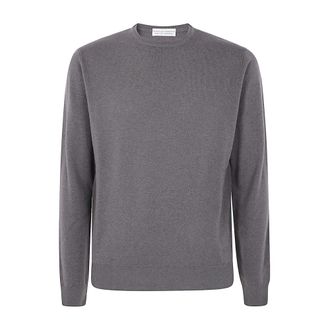 FILIPPO DE LAURENTIIS Lang&auml;rmeliges Oberteil mit Rundhalsausschnitt - - Knitwear - Herren - Grau - 2XL