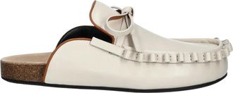 J.W.Anderson Mules &agrave; volants en cuir - Femme - Chaussures - Beige - Taille: 36 EU