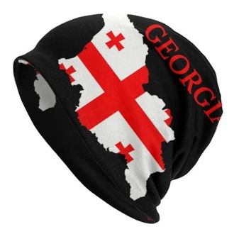 Generic Casquettes Baseball pour Hommes, Carte du Pays G&eacute;orgie Drapeau Skullies Tuques Casquettes Bonnets Unisex Hiver Chaud Bonnet Femmes Street, Casquettes 