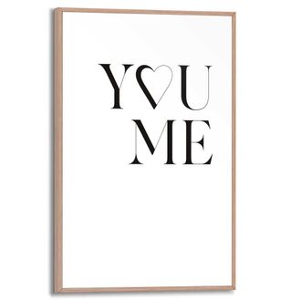 Reinders Gerahmtes Bild, You Me, Home Office, Bilder, Wanddeko, Room Decor, MDF, Schwarz-Wei&szlig;, 30 x 20