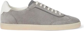 Brunello Cucinelli Homme, Chaussures, Gris, Taille: 45 EU Suede Baskets
