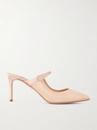 Aquazzura Voile 75 Mules Aus Gerafftem T&uuml;ll Und Satin - Pink