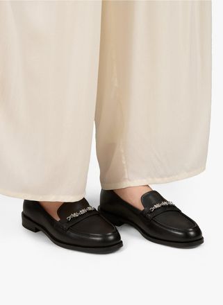 Michael Kors Mocassins &agrave; mors logot&eacute; en cuir de vache