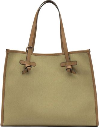 Gianni Chiarini Hobo Bags - Green Canvas And Leather Shoulder Bag - Gr. unisize - in Beige - f&uuml;r Damen