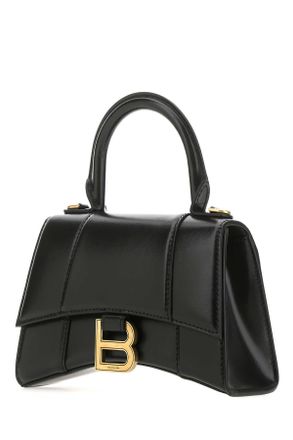 Balenciaga Womens Black Leather Xs Hourglass Handbag 1000 T Domesticated Calf Le Borse A Mano Bag