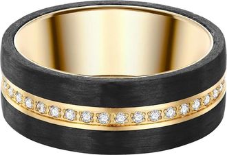 Trilani Ring - Edelstahl Ring Zirkonia - Gr. 47 - in Gold - f&uuml;r Damen