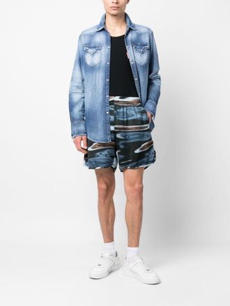 Blue Sky Inn Graphic Print Shorts - Blue