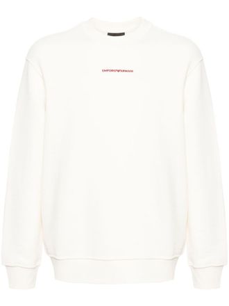 Emporio Armani sweat en coton à logo brodé - Blanc