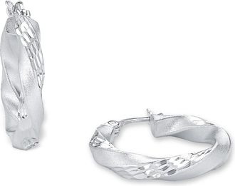 Amor Creolen 925 Sterling Silber Damen Ohrschmuck, 2,2 cm, Silber, Kommt in Schmuck Geschenk Box, 2017275