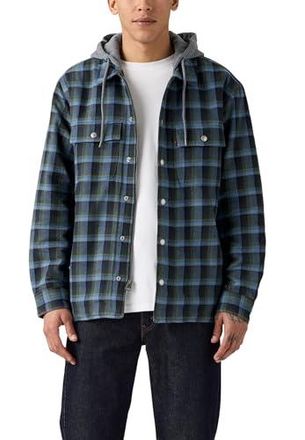 Levi's Homme Veste Sherpa en flanelle Francisco Beau Plaid Sunset Blue Blues L