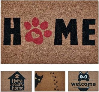 Koko Doormats Paillasson Exterieur Entree Coco | Base PVC Antid&eacute;rapante | Tapis dEntr&eacute;e Absorbant et Durable | Design Original pour Int&eacute;rieur et Ext&eacute;rieur Abrit&eacute; | 