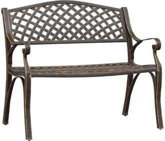 vidaXL Vidaxl - Banc de jardin 102 cm aluminium coulé bronze