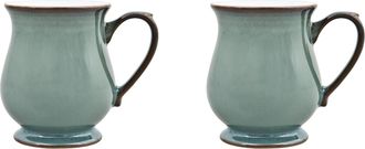 Denby Azure, Steingut, Regency Green, 2 Craftsman Mug Set