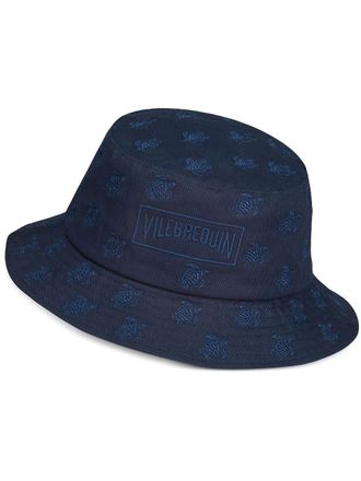 Vilebrequin bob en coton &agrave; logo brod&eacute; - Bleu