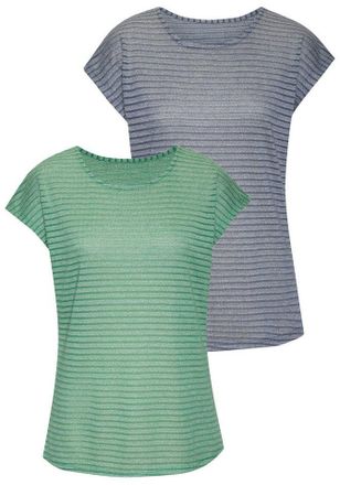 Vivance Kurzarmshirt mit Streifenoptik (2er-Pack) aus pflegeleichter Viskose-Qualit&auml;t