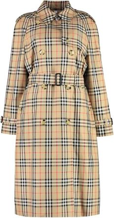 Burberry Femme, Manteaux, Beige, Taille: 36 FR Trench-coat &agrave; Carreaux avec Ceinture