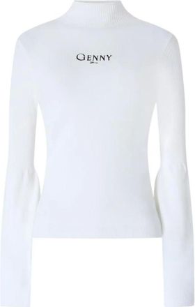 Genny Femme, Pulls, Blanc, Taille: 38 FR Pull &agrave; col roul&eacute;