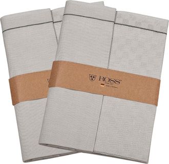 ROSS Halbleinen - 4 X Geschirrtuch im Set (Chrom)