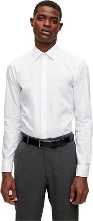 BOSS Herren H-HANK-TUX1-DC-224 Slim-Fit Smokinghemd aus bügelleichter Stretch-Baumwolle Weiß 41