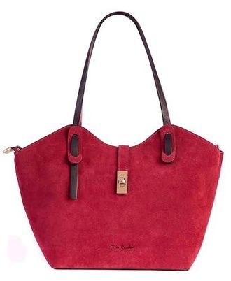 Pierre Cardin Sac pour femme, Su&egrave;de, Cuir V&eacute;ritable, Fabriqu&eacute; en Italie daim, grand format, cabas, sac bandouli&egrave;re, multifonctionnel, &eacute;l&eacute;gant,Shopper