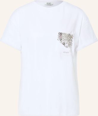 Liu Jo Liu Jo T-Shirt Mit Pailletten Und Schmucksteinen weiss