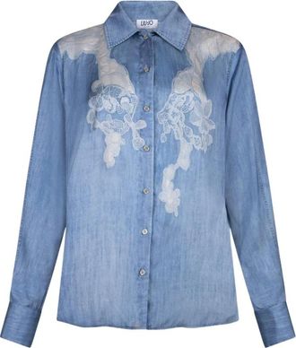 Liu Jo Femme, Blouses et Chemises, Bleu, Taille: 42 FR LIU JO Blue Denim Chemises