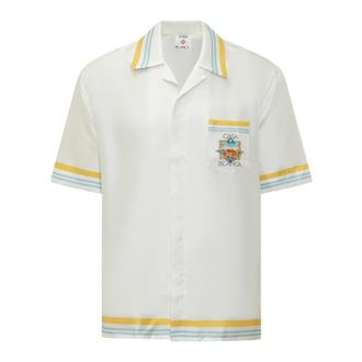 Casablanca Cuban Collar SS Shirt - - Shirts - Herren - Wei&szlig; - M