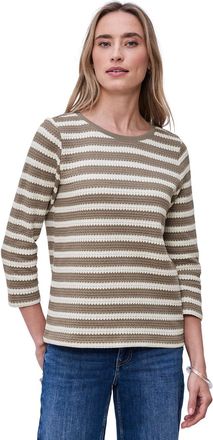 Street One Gestreiftes Shirt Light Terra Mocha 40