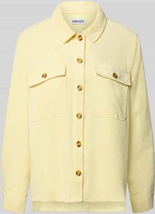 Pieces Regular Fit Cordbluse mit Brustpattentaschen Modell EFFI