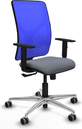 Piqueras y Crespo B&uuml;rostuhl mit 1D-Armlehnen, h&ouml;henverstellbare Lendenwirbelst&uuml;tze, ausgestattet mit 3 Positionen und Schneideschaum, Blau/Grau