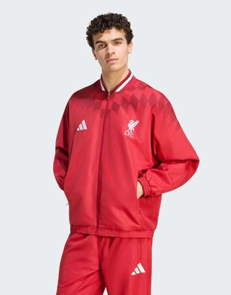 adidas Liverpool fc haut de surv&ecirc;tement Stadium en bordeaux-Rouge
