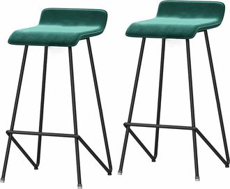 Generic Samt-Barhocker, Tresenhocker mit Metallbeinen und Fu&szlig;st&uuml;tze, 26/30 Zoll gepolsterte Barst&uuml;hle, hohe St&uuml;hle f&uuml;r K&uuml;cheninsel und Esszimmer