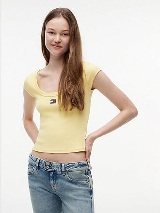 Tommy Hilfiger T-shirt slim &agrave; d&eacute;collet&eacute; Tommy Badge