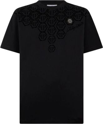 Philipp Plein Homme, Tops, Noir, Taille: M Logo T-shirt