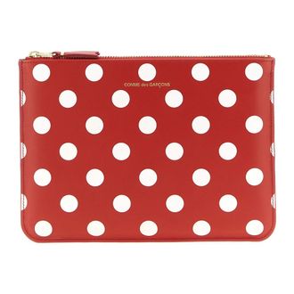 Comme Des Gar&ccedil;ons Homme, Accessoires, Rouge, Taille: ONE Size Polka Dots Printed Wallet