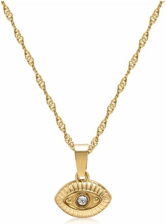 Nialaya Femme, Accessoires, Jaune, Taille: 2XS Gold Evil Eye Pendant Necklace
