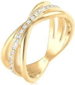 Elli PREMIUM Bague Enroulant Blogueur Cristaux 925 Argent