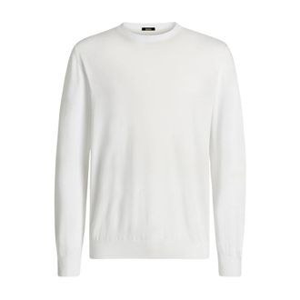 Kiton Kurz&auml;rmliger Rundhals-Pullover aus reiner Baumwolle - - Knitwear - Herren - Wei&szlig; - L