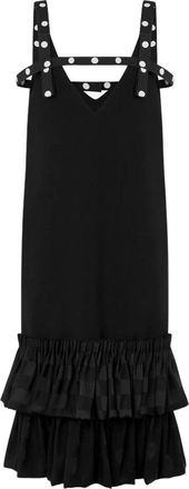 Moschino Femme, Robes, Noir, Taille: 38 FR Robe Midi en Cr&ecirc;pe Stretch