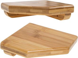 BESPORTBLE 2 St&uuml;ck Pack Platzsparende Bambus Eckregale zur Wandmontage ohne Bohren Schwebende Aufbewahrungsregale f&uuml;r Badezimmer K&uuml;che Schlafzimmer und Wohnzimme