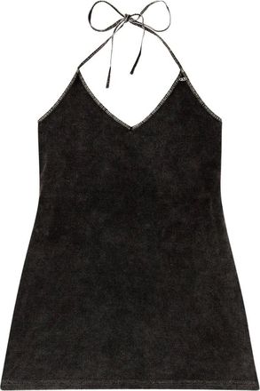 Diesel Femme, Robes, Noir, Taille: 40 FR Robe Courte &agrave; Bretelles et V-neck